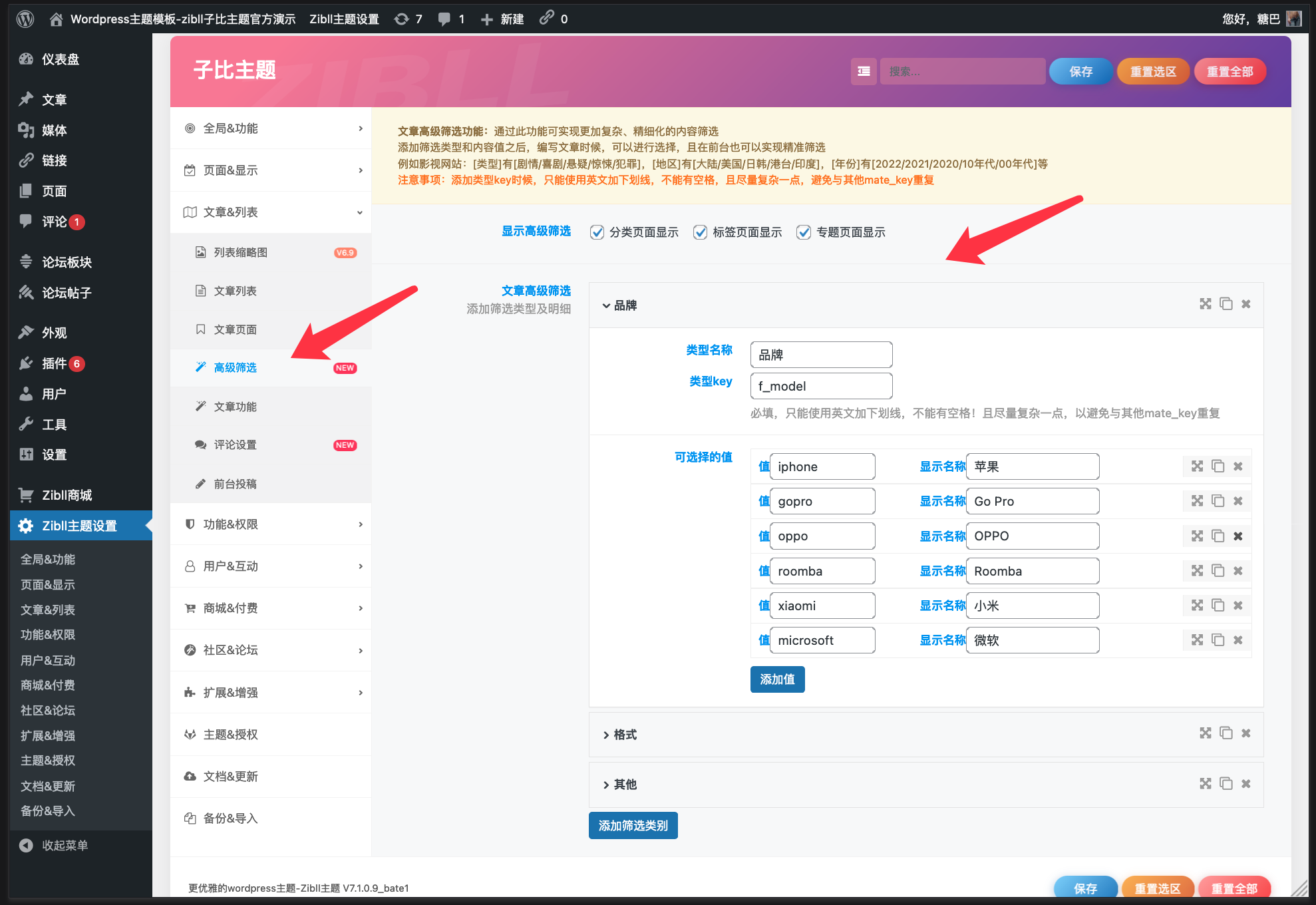wordpress使用zibll子比主题为文章添加高级筛选分类功能教程-WordPress主题模板-zibll子比主题