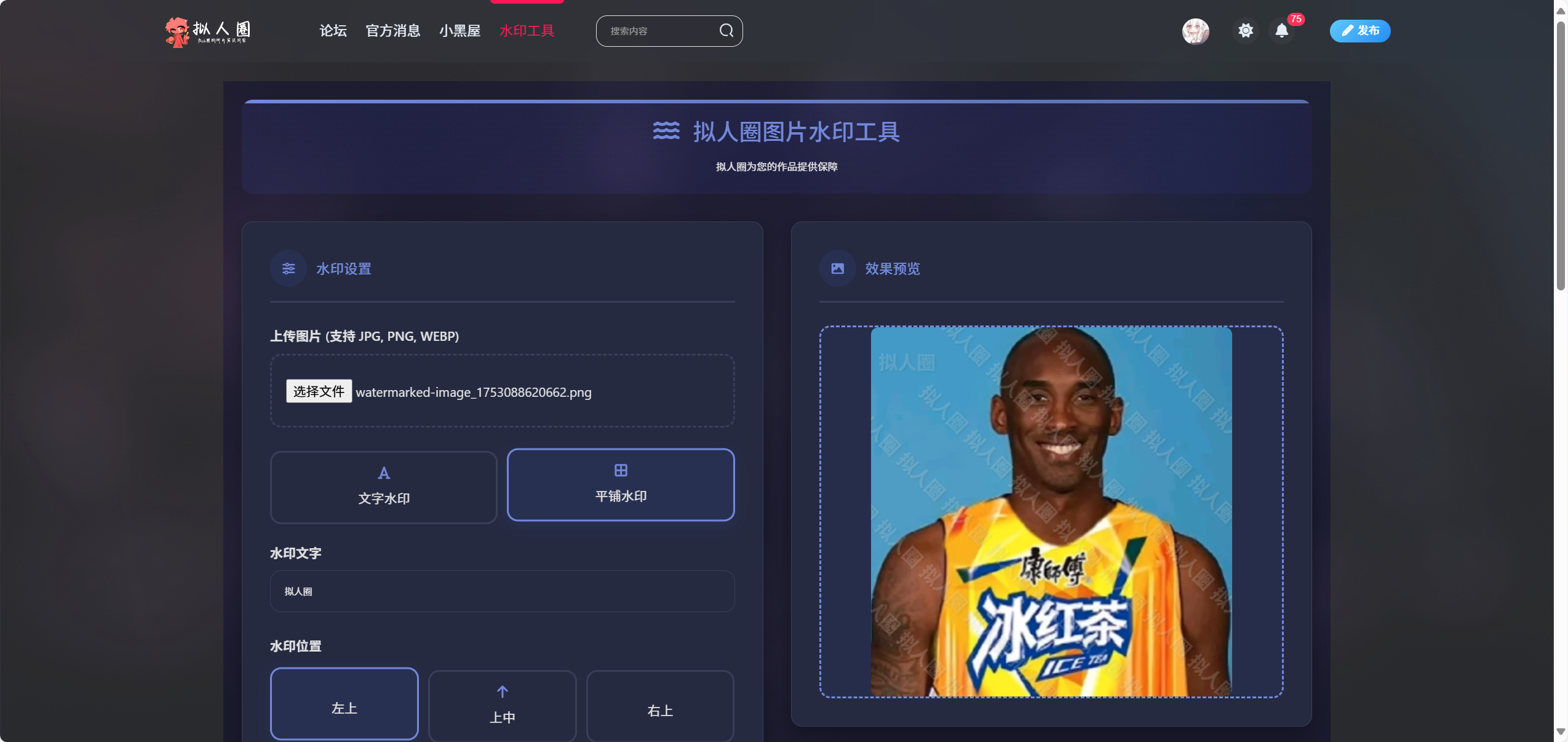 [元小白]子比水印增强 一键快速无损水印-zibll综合交流社区-zibll子比主题-WordPress主题模板-zibll子比主题